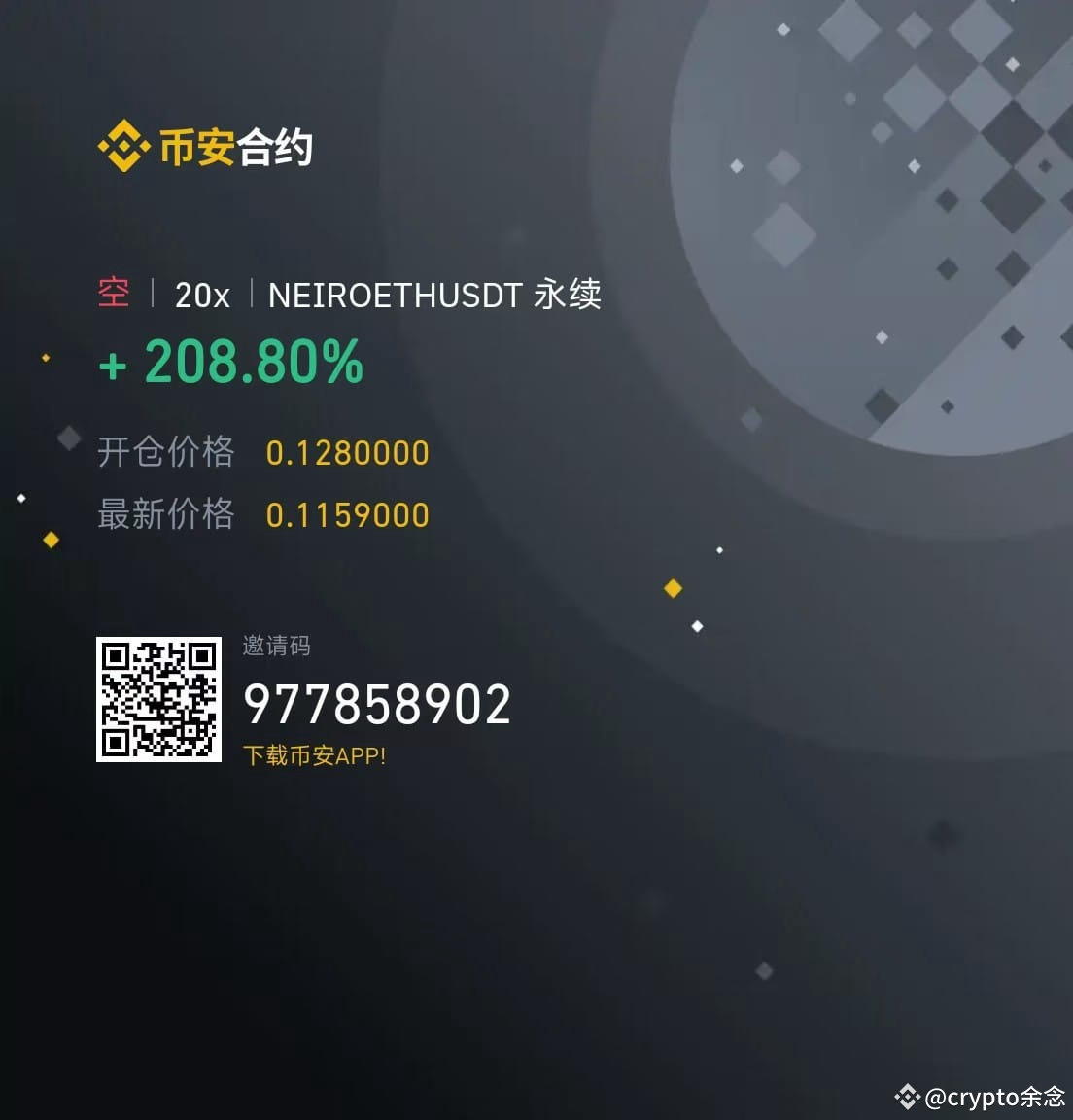Take off, take off, brothers. NEIROETH easily doubled its pr | crypto小逸 ...