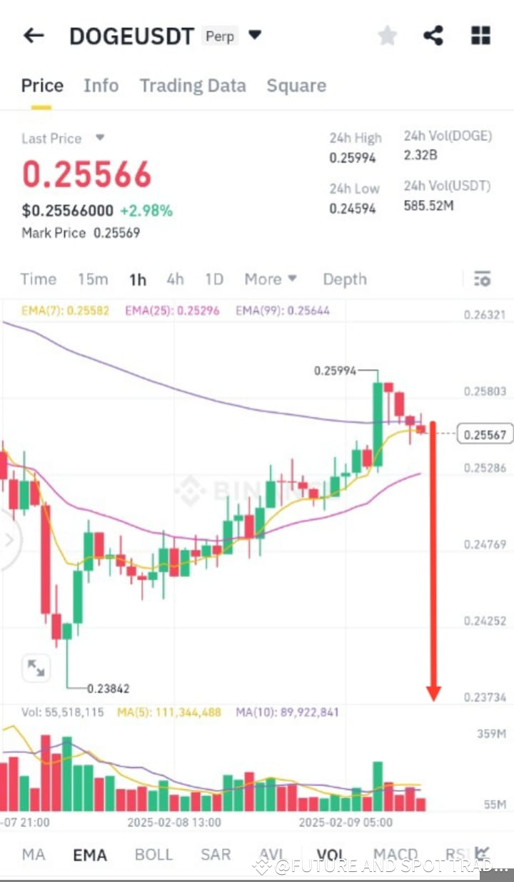 DOGE USDT 🛑SHORT TARGET , 0.2350 | FUTURE AND SPOT TRADING on Binance ...