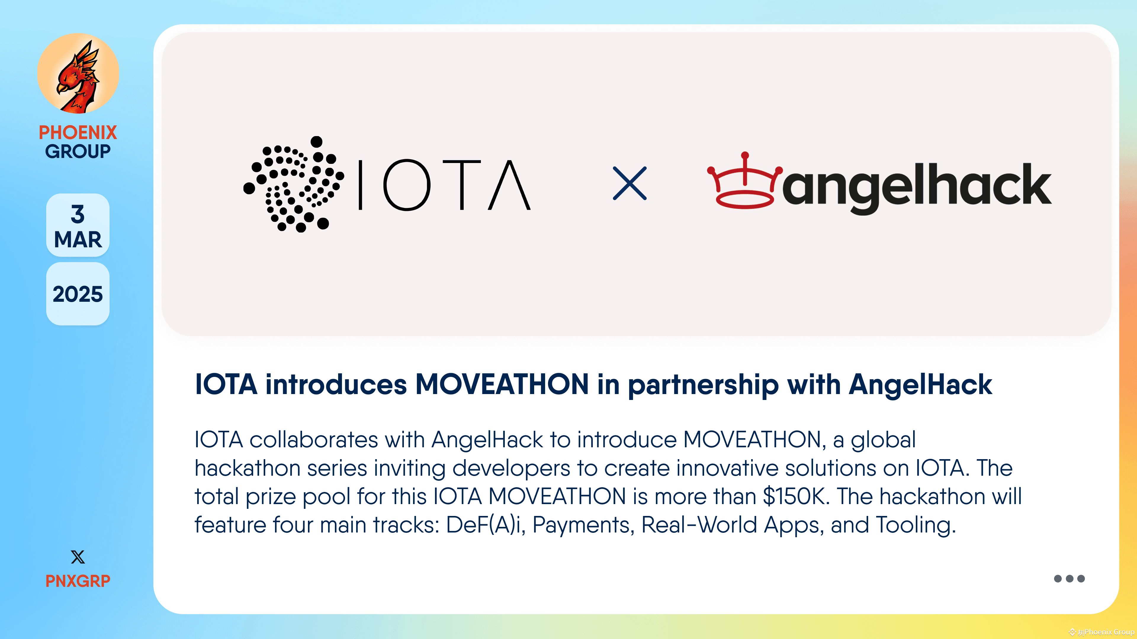 IOTA introduces MOVEATHON in partnership with AngelHack #IO | Phoenix Group on Binance Square