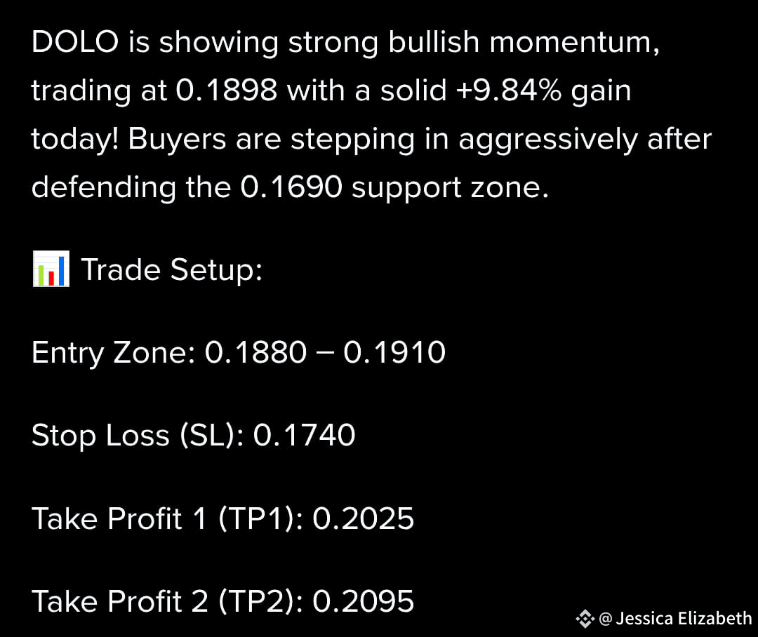 Let's Go TRADE HERE $DOLO IS ON FIRE MOVE 💥 LONG TRADE | Jessica Elizabeth on Binance Square