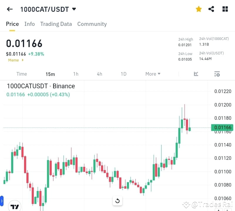 🚀 $1000CAT /USDT – Meme Coin on the Rise! 🚀 Current Pric | Trader Rai on Binance Square