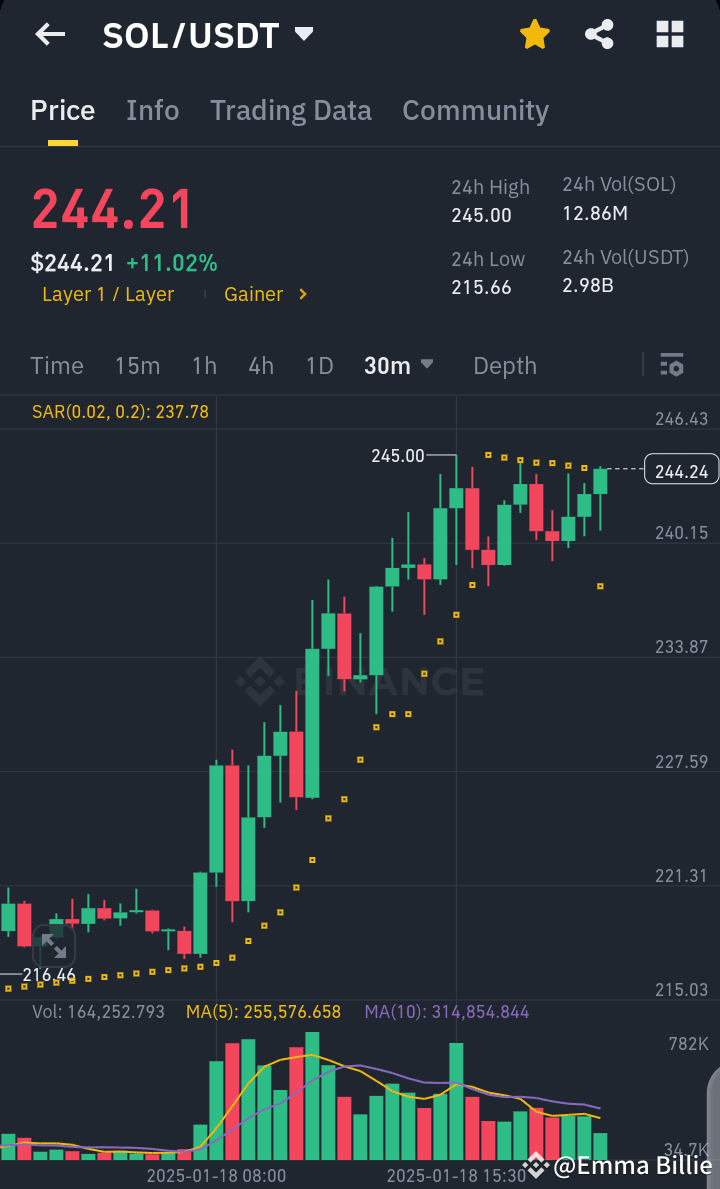 SOL/USDT Trading Analysis Entry Point: Enter near $244.21, | Emma Billie on Binance Square