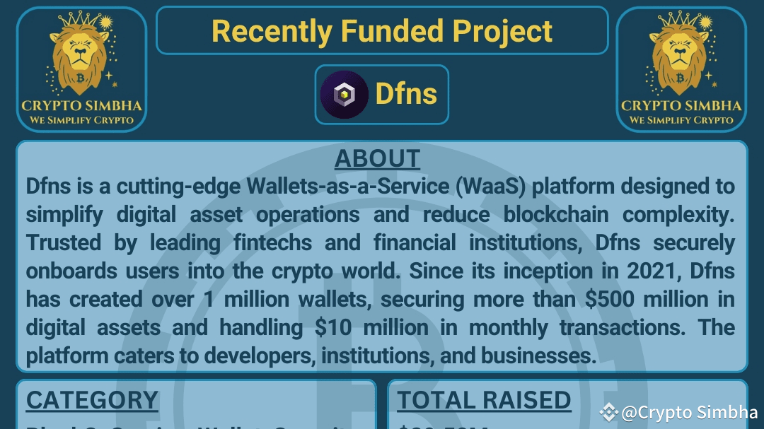 🚀Top Project From Recent Funding Round 💰Dfns🚀 | Crypto Simbha on Binance Square