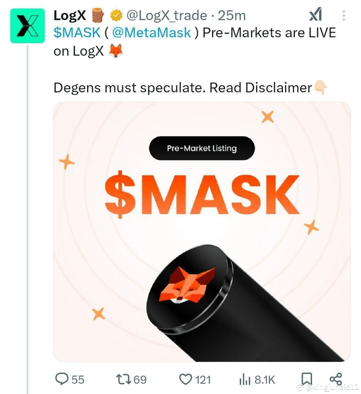 MASK (MetaMask) Pre-Markets are LIVE on LogX 🦊 | kingjunaid12 on ...