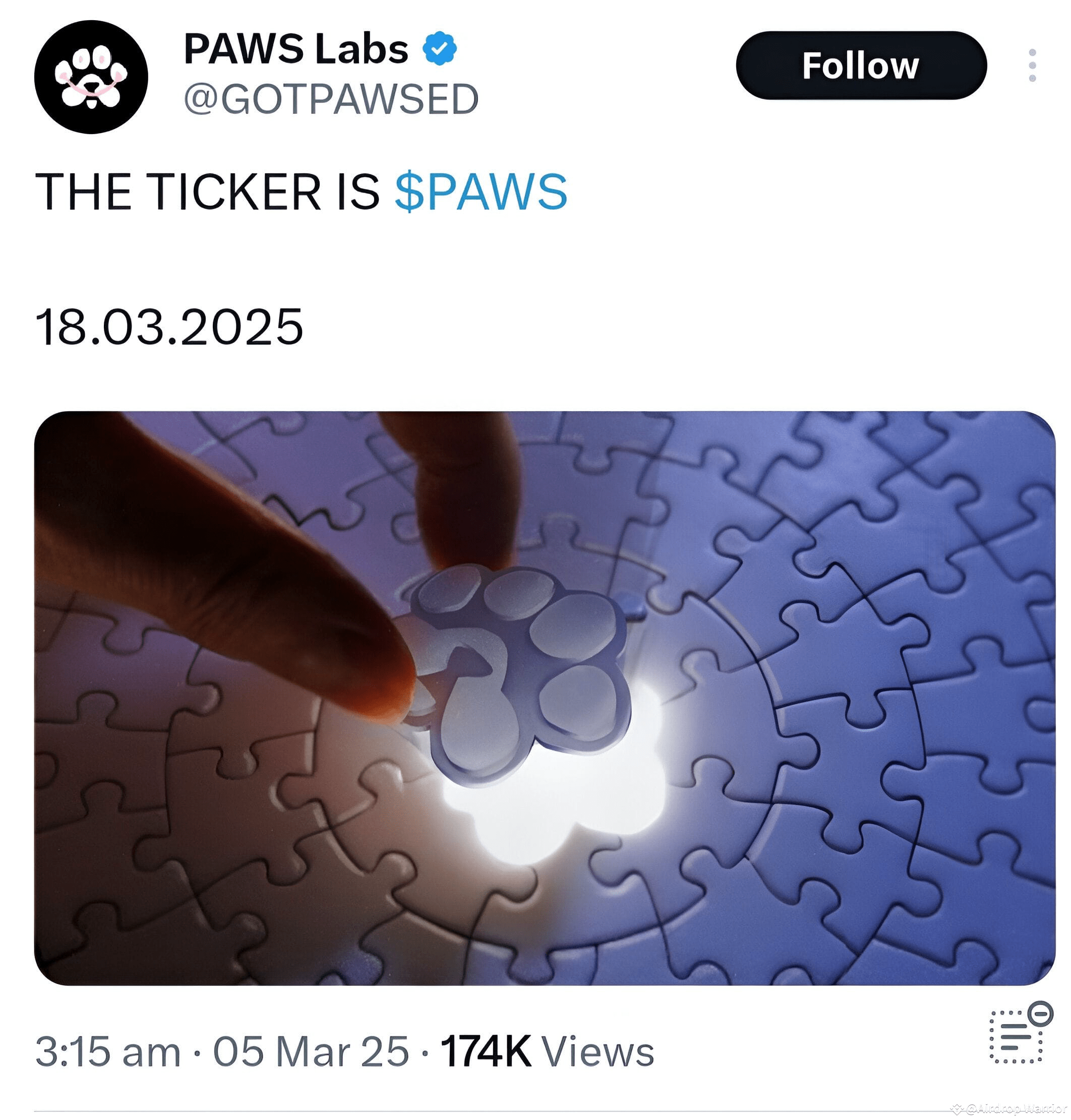 🐾 $PAWS LISTING ALERT: #PAWS IS GOING LIVE ON 18 MARCH 🚀 | Airdrop ...