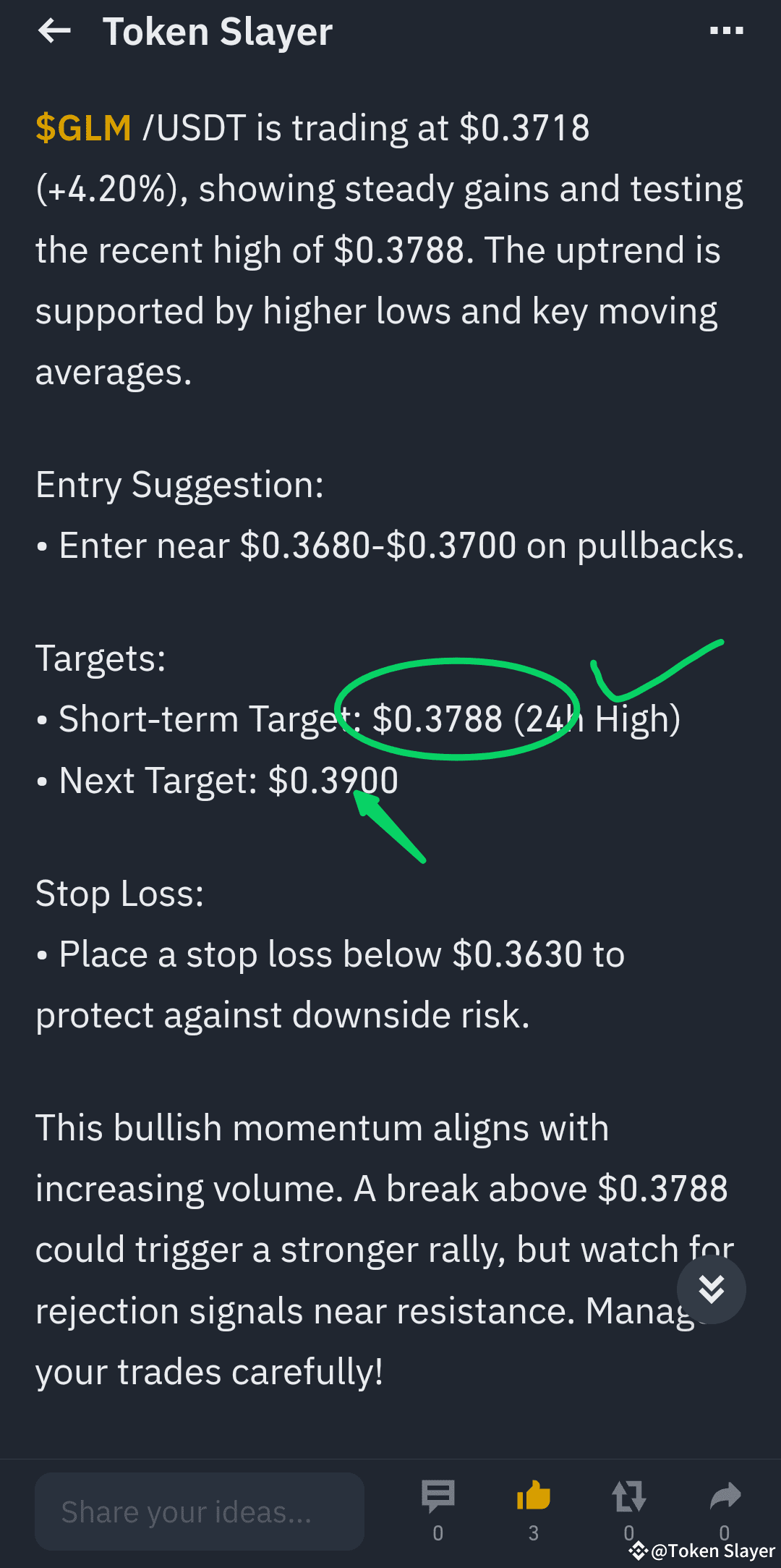 $GLM - It also Hits TP1. As I told you before If you are fol | Token ...