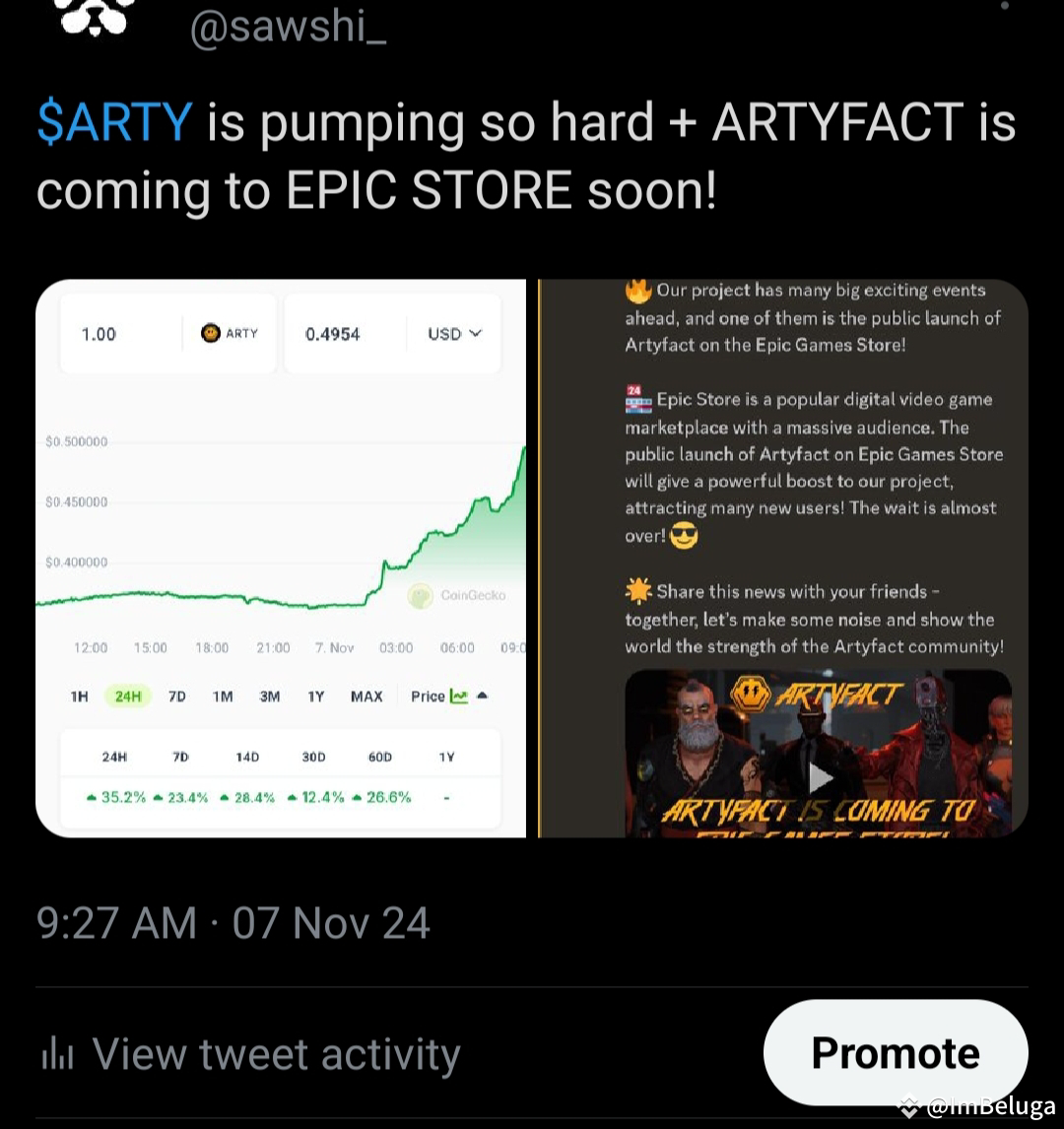 $ARTY $BTC Artyfact It pump really hard #BTC☀ | ImBeluga on Binance Square