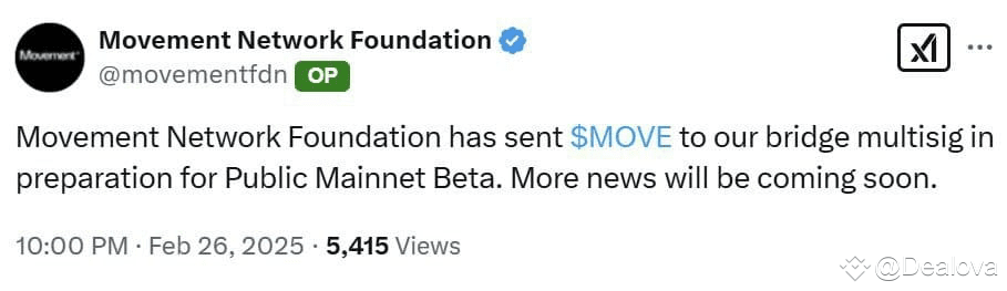 Movement will soon have its mainnet and token $MOVE will be | Dealova on Binance Square