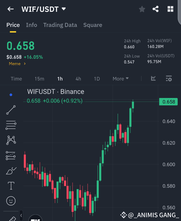 🚀 $WIF /USDT – Bullish Surge! Next Stop: $0.75+? 🐶💨 $WIF | _ANIMIS GANG_ on Binance Square