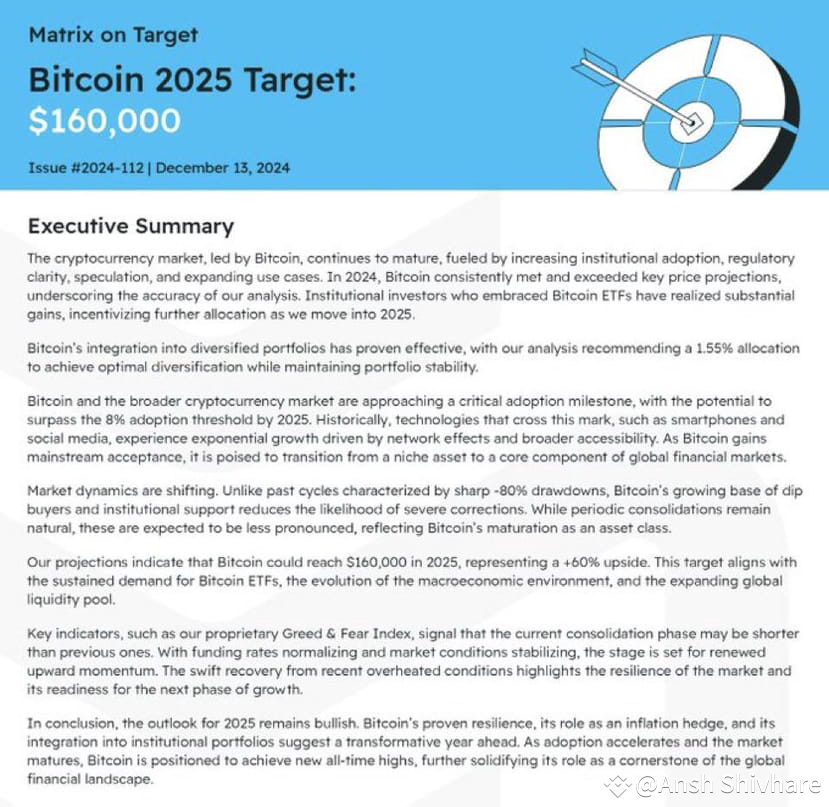 📌 Bitcoin could reach $160,000 in 2025, predicts Matrixport | Ansh ...