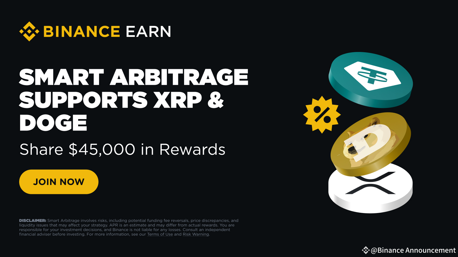 Smart Arbitrage Now Supports XRP and DOGE: Subscribe USDT and Share 45,000 USDT in Rewards ...