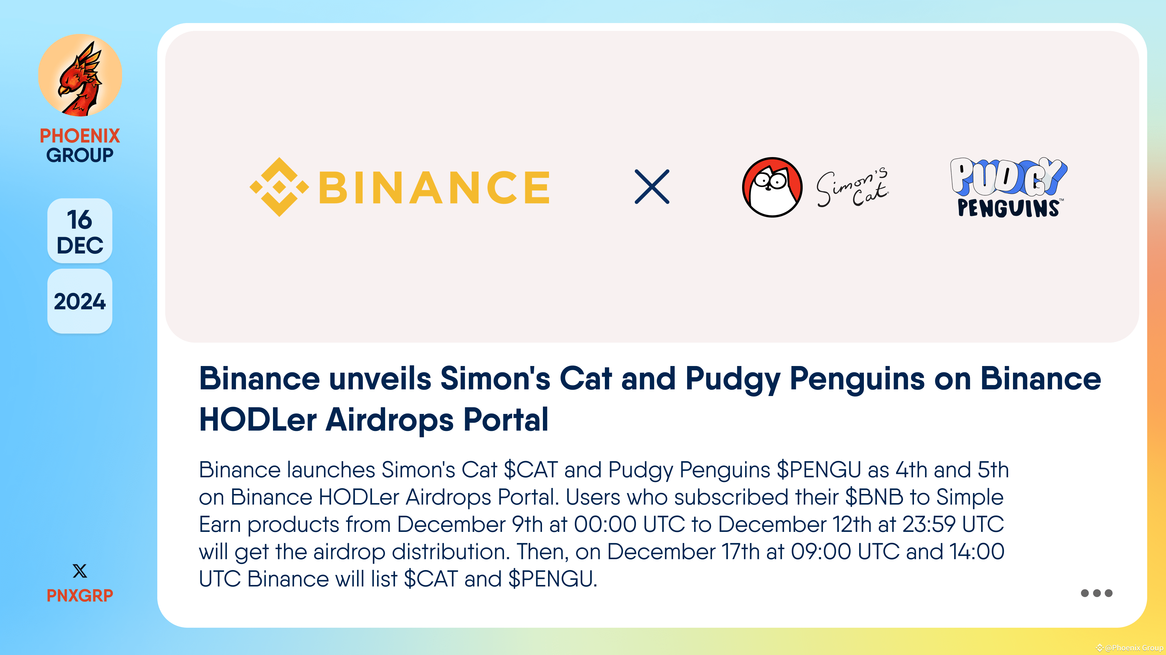 Binance unveils Simon's Cat and Pudgy Penguins on Binance HO | Phoenix ...