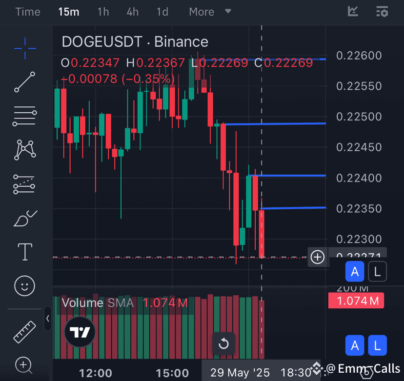 $DOGE STRUGGLING NEAR SUPPORT – BEARS IN CONTROL! $DOGE/USD | EmmaCalls on Binance Square