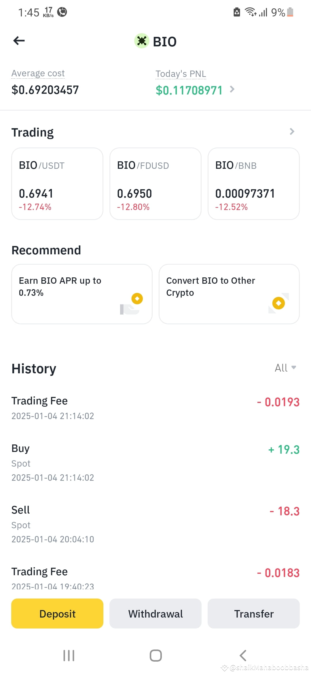 #BIOOpenonBinance bio coin 🪙 few times is bullish so i can ...