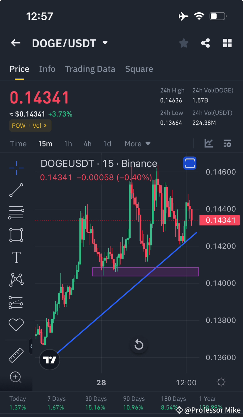 🚀 $DOGE /USDT EYES POTENTIAL BREAKOUT – WILL BULLS DOMINATE | Professor Mike on Binance Square