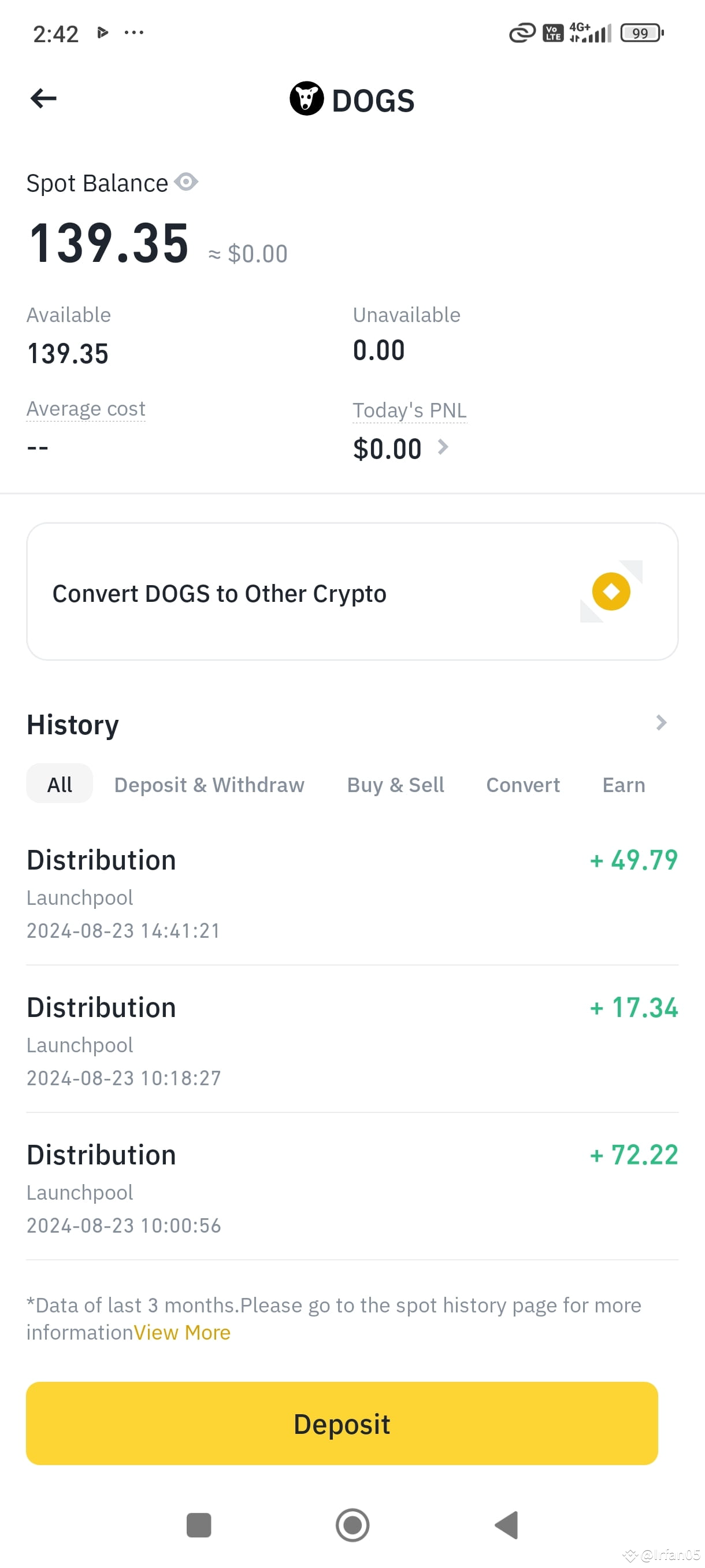 Free Dogs Token Received 😍😍 | Irfan05 on Binance Square