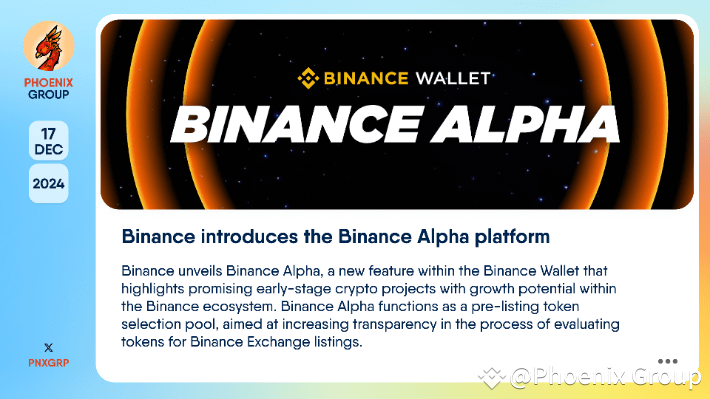 Binance introduces the Binance Alpha platform #Binance | Phoenix Group ...
