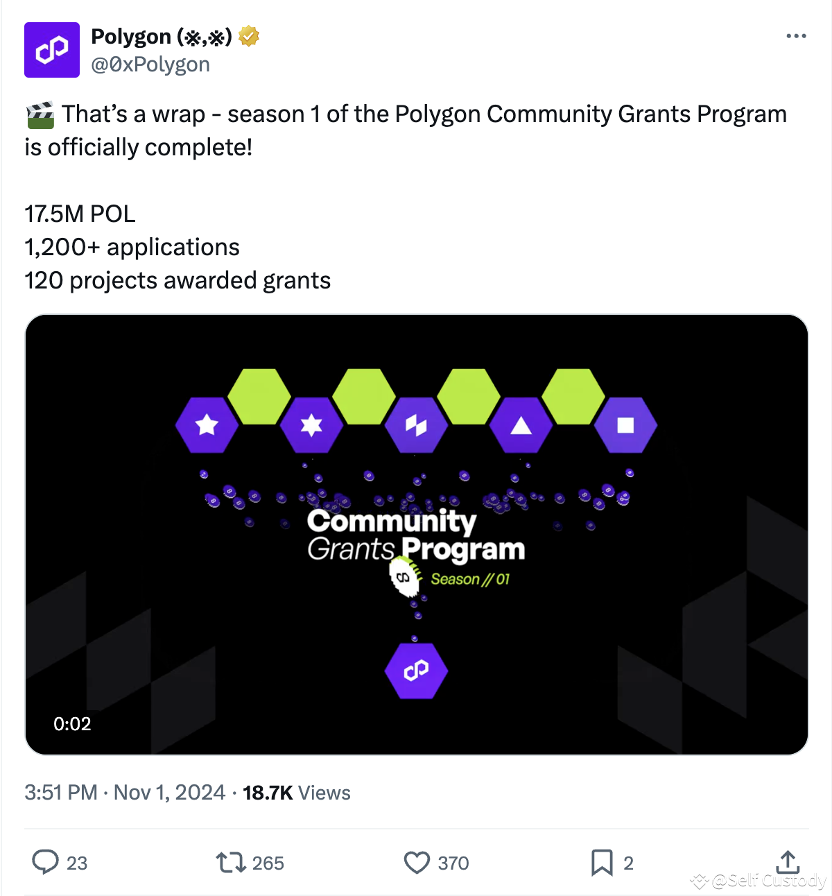 Season two of the Polygon Community Grants Program (CGP) | Self Custody ...