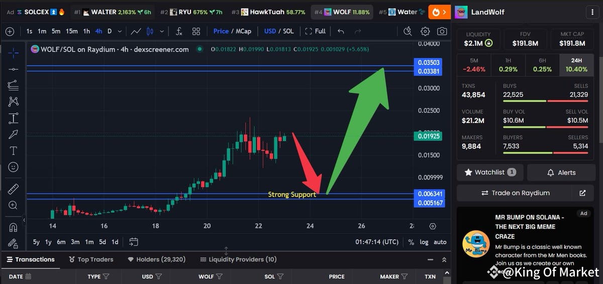 $WOLF Land Wolf on #Solana If the price correction begins. T | King Of ...