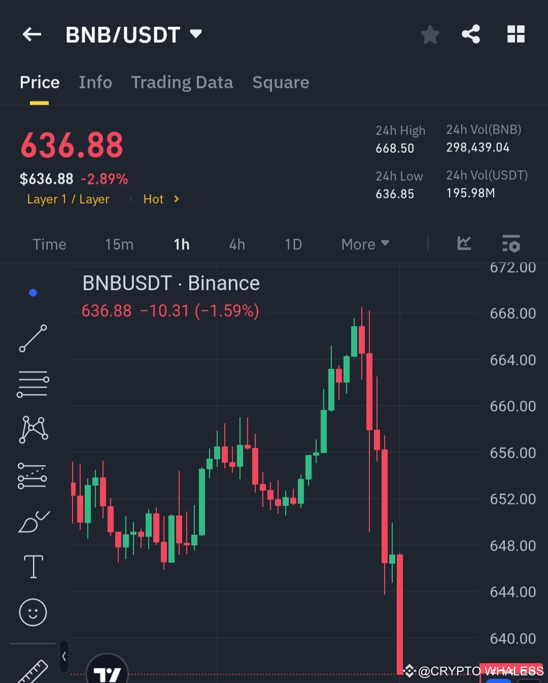 🚨 $BNB /USDT FALLING RAPIDLY - WHAT'S HAPPENING? 🚨 $BNB | CRYPTO WHALESS on Binance Square