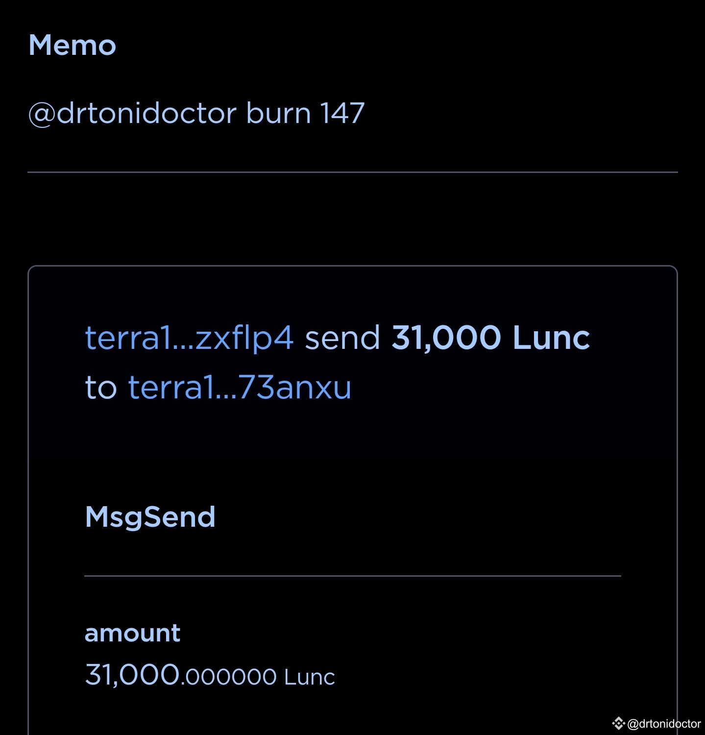 $LUNC Currently my Lunc burn wallet ranks number 62 With o ...