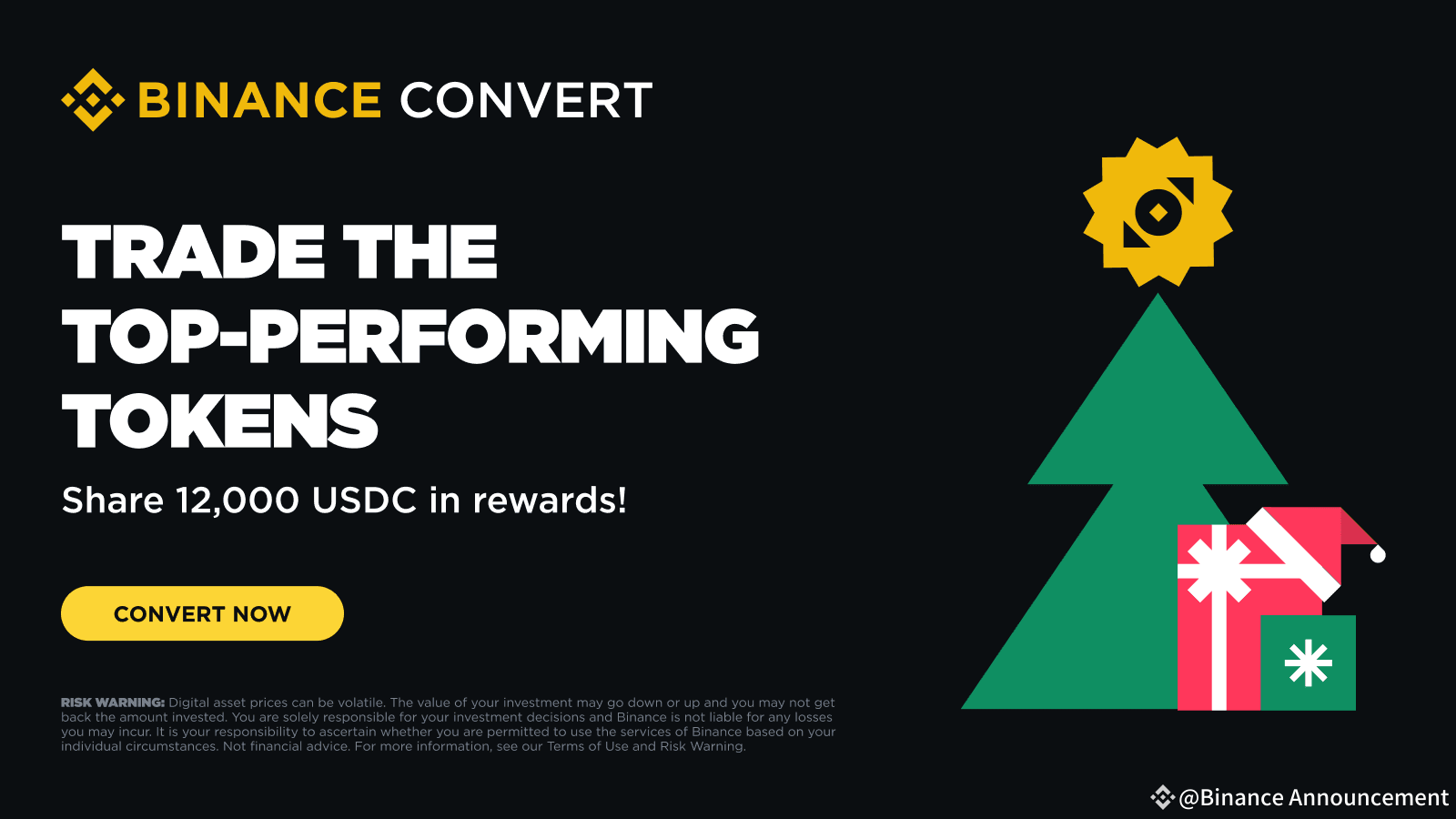 Exclusive Binance Convert Christmas Offer: Trade Top-Performing Tokens ...