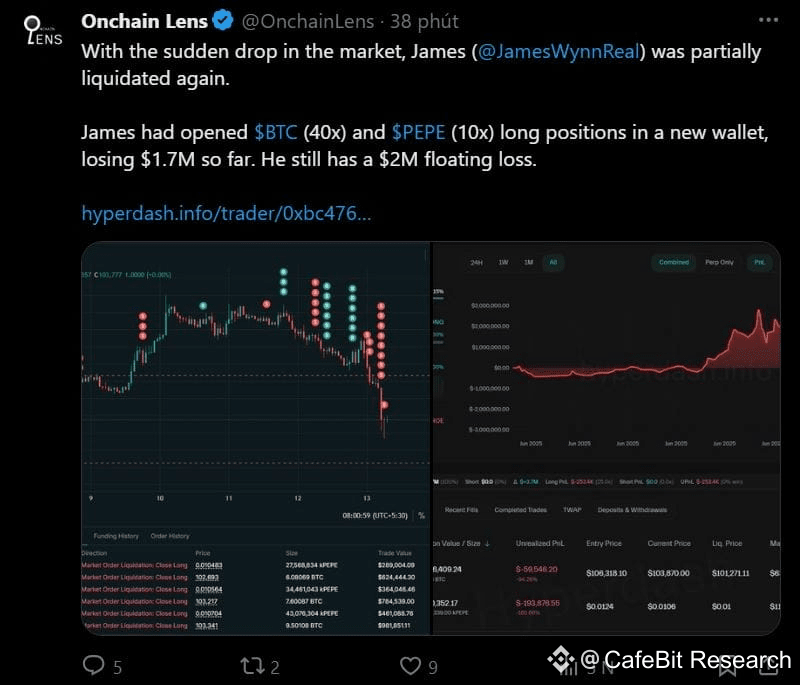🙈James Wynn was liquidated, losing 1.7 million USD due to l | CafeBit ...