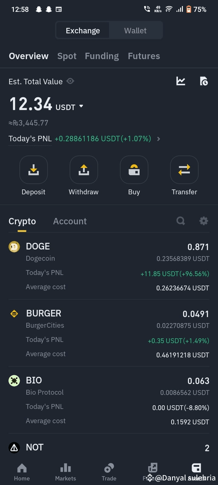 $DOGE $BURGER and $BIO best for spot trading | Danyal sulehria on ...