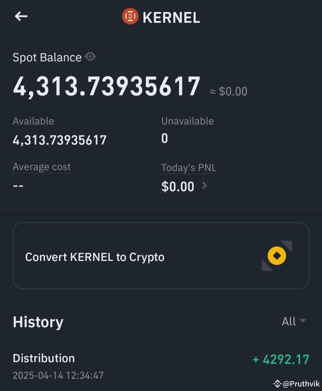 Kernel Megadrop token distribution done You participate | Pruthvik on Binance Square