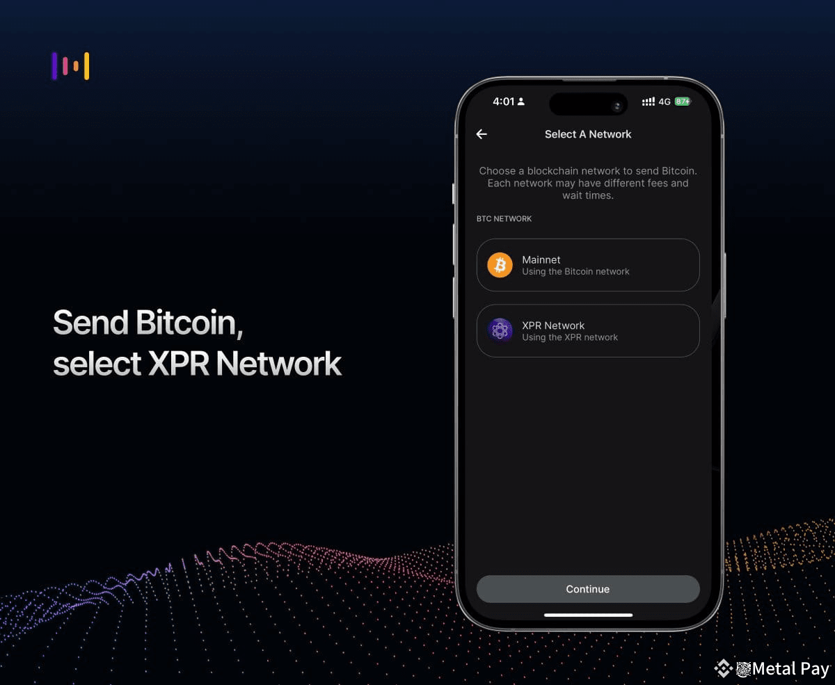 Have you tried sending or receiving Bitcoin with @XPRNetwork | Metal Pay on Binance Square