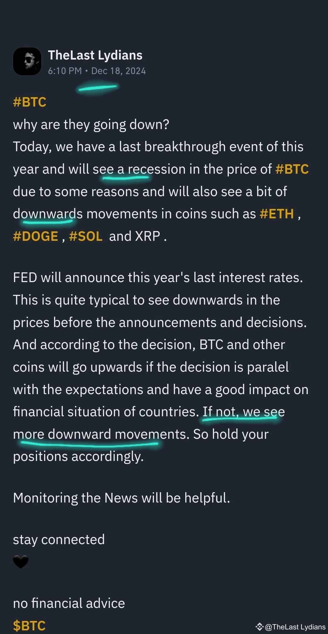 $BTC Wait for more drop 🌶 I already warned you guys weeks ...