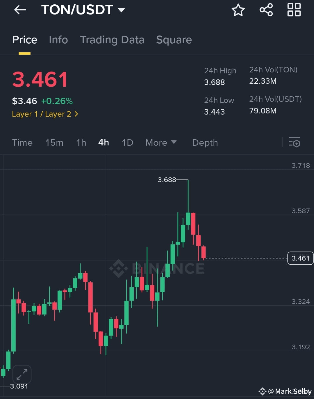 🎯 TP Hit Alert – $TON Target 1 Reached at $3.46! Entry | Mark Selby on ...