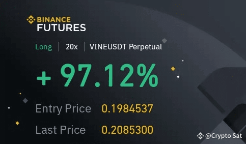 $VINE Target 3 done 🍸 stick to the Plan 🫡 #cryptosat | Crypto Sat on Binance Square