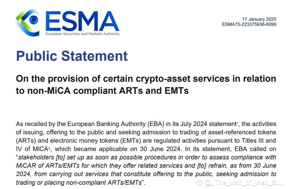 ESMA says all unregulated stablecoins must leave the EU mark | _The ...