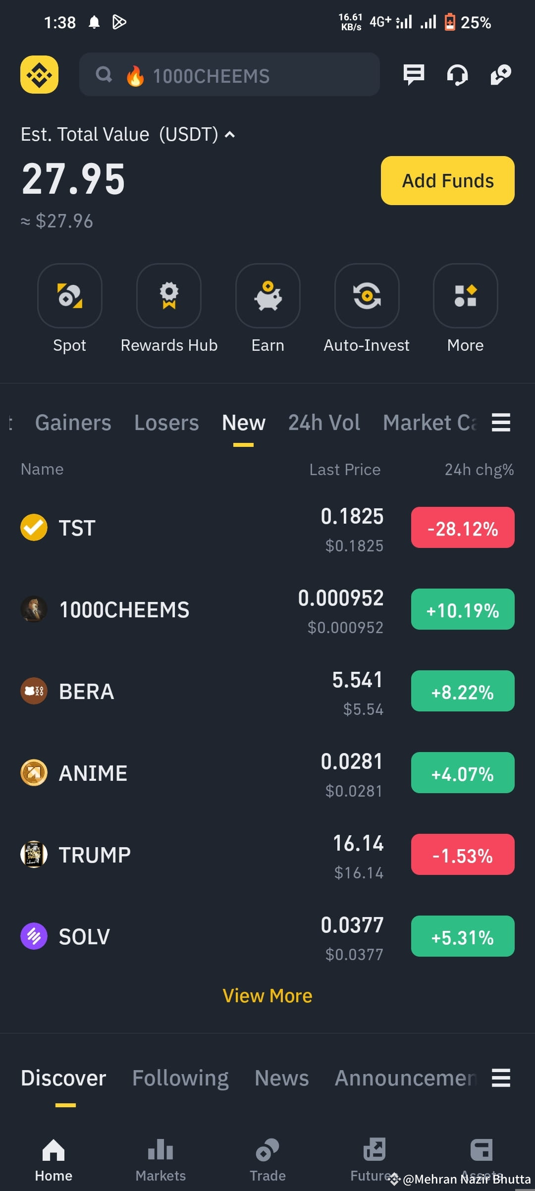 suggest coins for spot trading.. thanks.. | Mehran Nazir Bhutta on ...