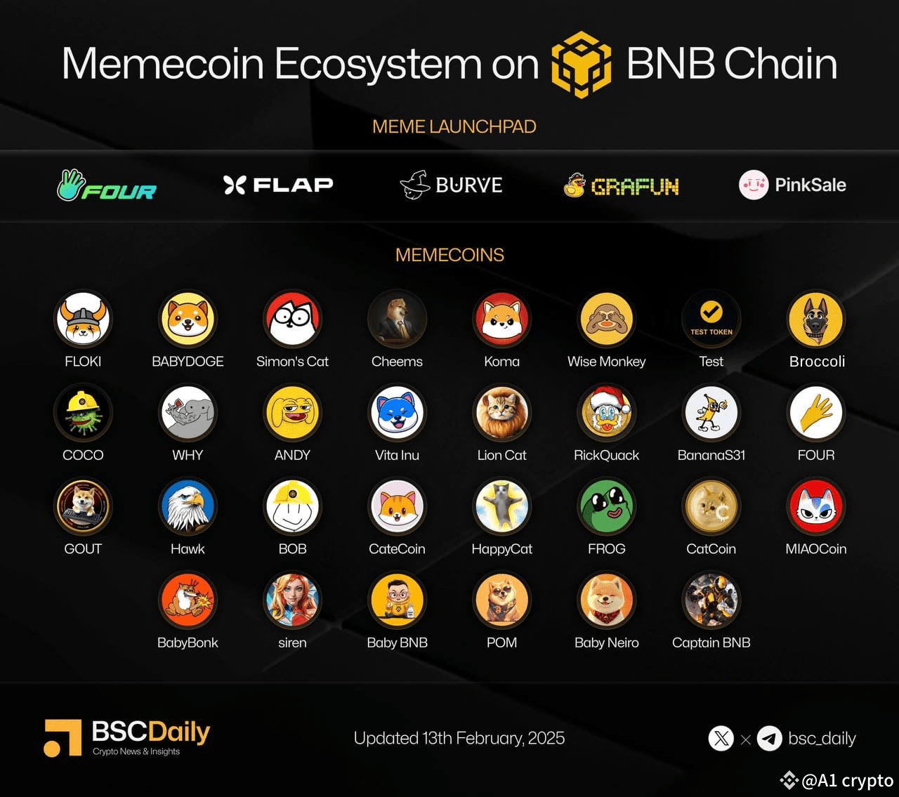 🟨Memecoin Ecosystem on BNB Chain Discover some of the mos | A1 crypto on Binance Square