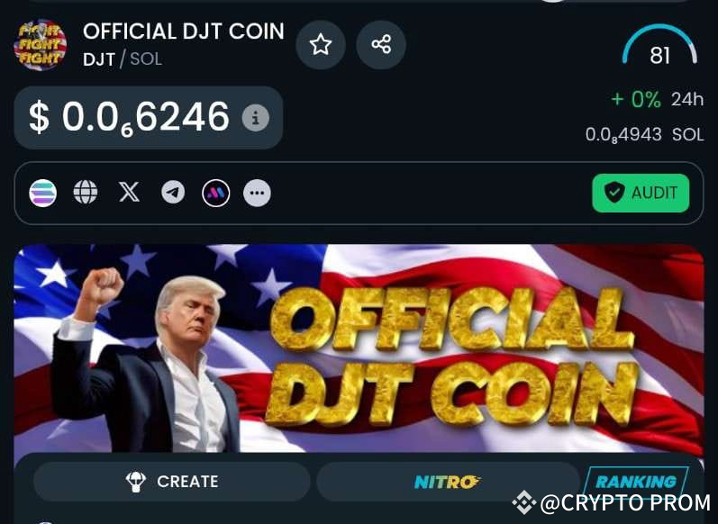 #djt Let's do some biggest and make 1m marketcap and grow li | CRYPTO ...