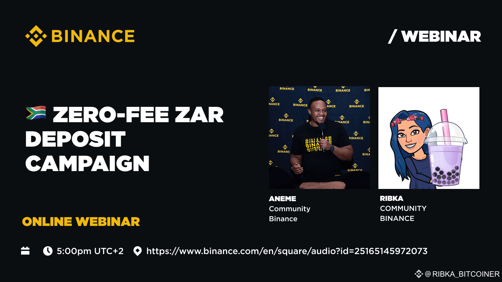 AMA Alert!🍾 #Binance #BinanceAMA Join us today South Afr | RIBKA_BITCOINER on Binance Square