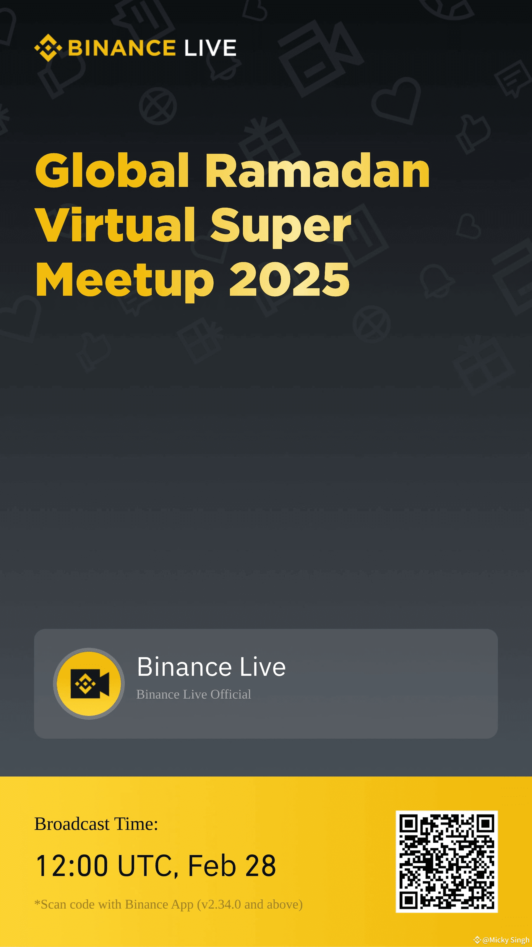 #Binancelive "🌙 Ramadan with Binance: Unlock Knowledge & W | Micky ...