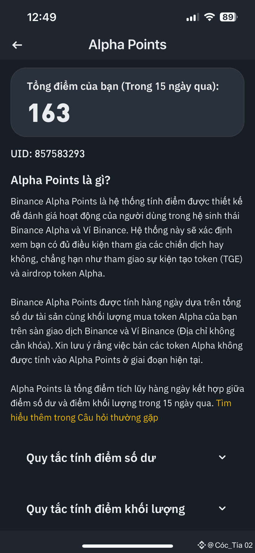 How many alpha points do you have now? Is this enough to | Cóc_Tía 02 on Binance Square