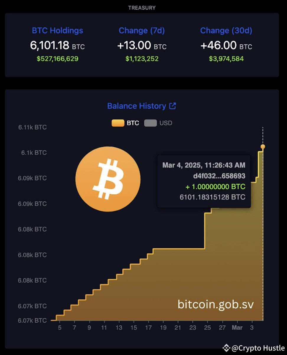 JUST IN: 🇸🇻 El Salvador bought another bitcoin after the I | Crypto Hustle on Binance Square