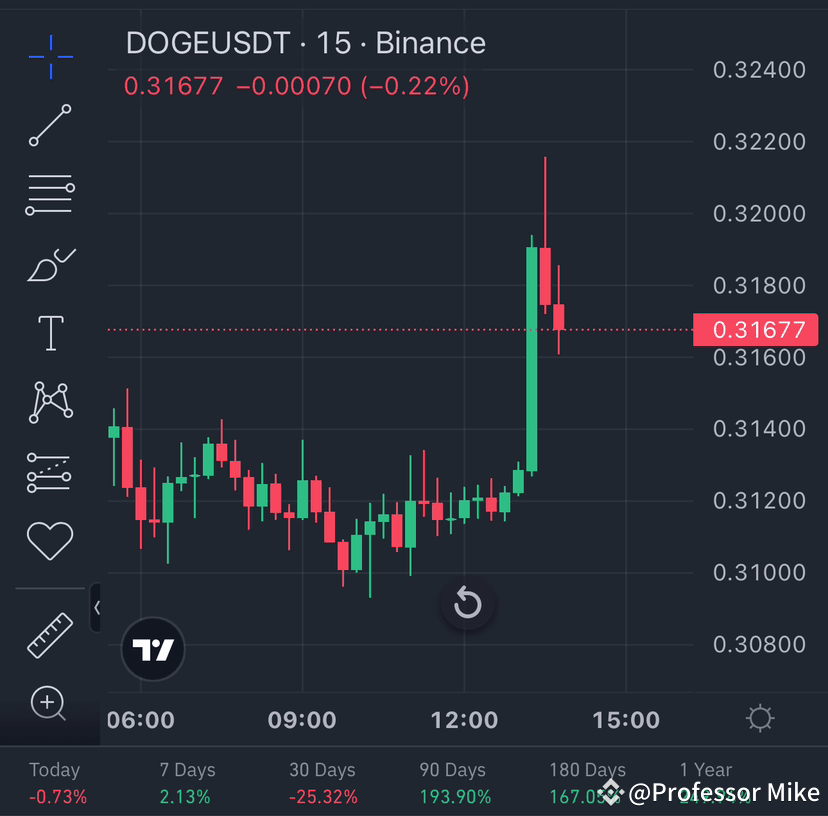 Bull Run Alert for $DOGE /USDT! 🔥💯 Current Price: 0.31677 | Professor Mike on Binance Square