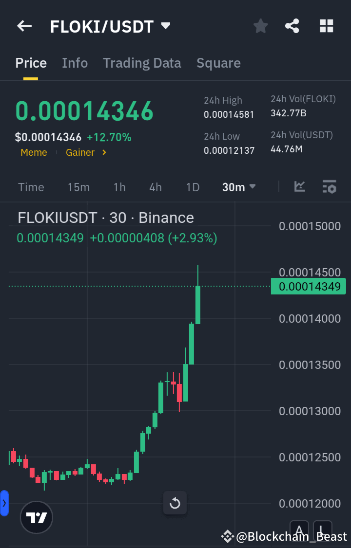$FLOKI /USDT Bull Run Alert!🔥💯 Current Price: $0.00014346 | Blockchain_Beast on Binance Square