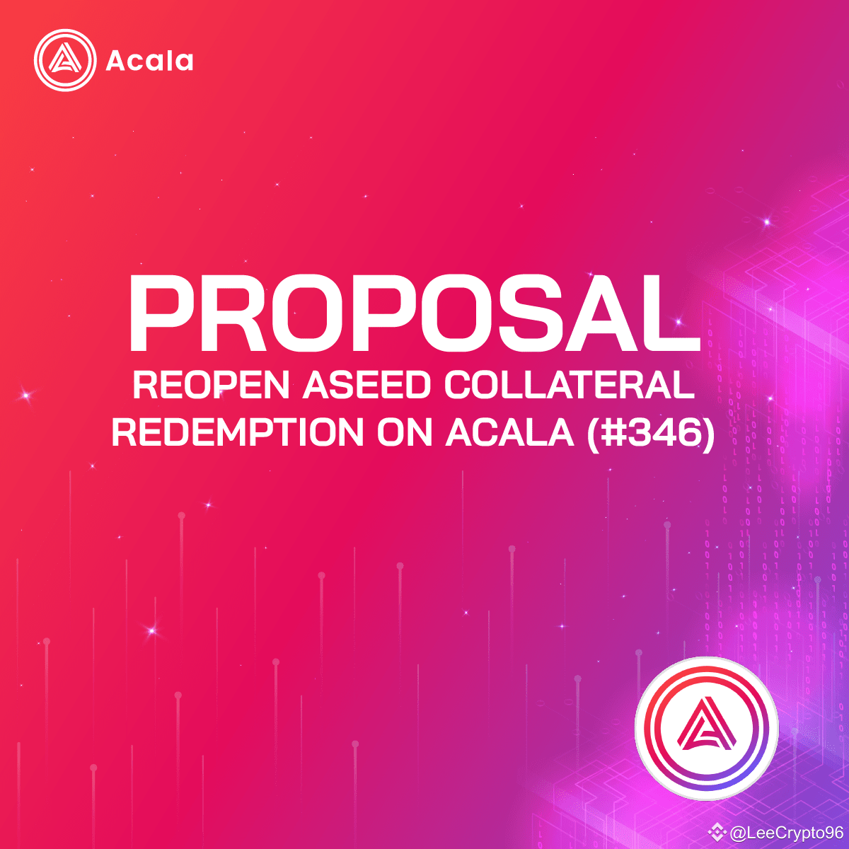 🚀 Proposal to Reopen aSEED Collateral Redemption on Acala ( | LeeCrypto96 on Binance Square