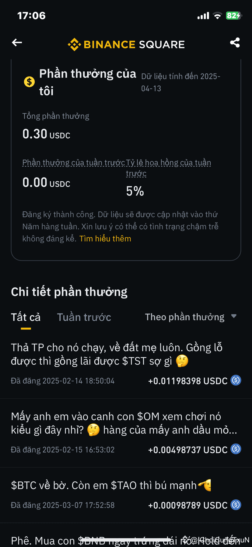 Writing is so hard that I only got 0.3$ from Binance sendin ...