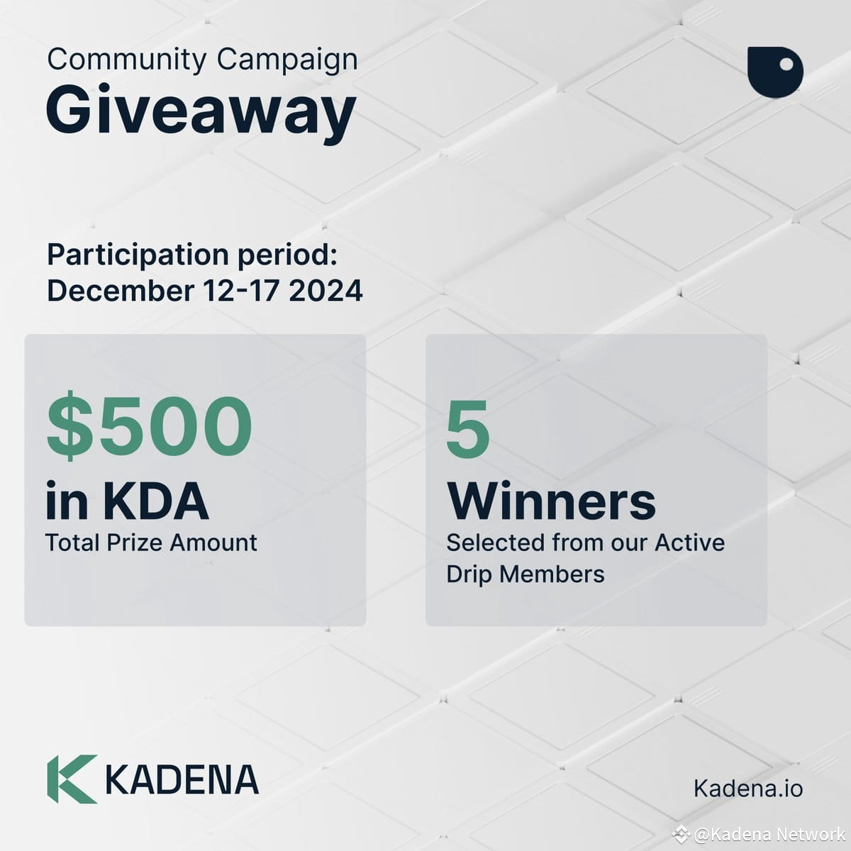 🎁 $500 IN $KDA We just launched a giveaway on our Discord | Kadena ...