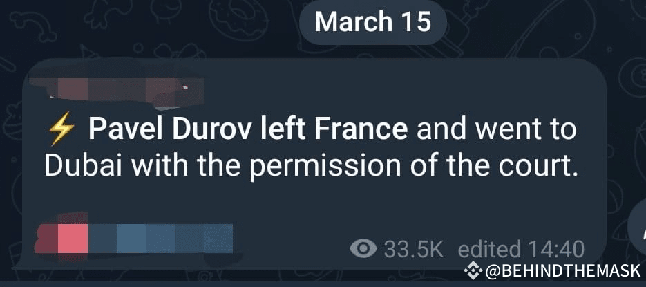 🚨BREAKING: Pavel Durov has left France and gone to Dubai wi ...