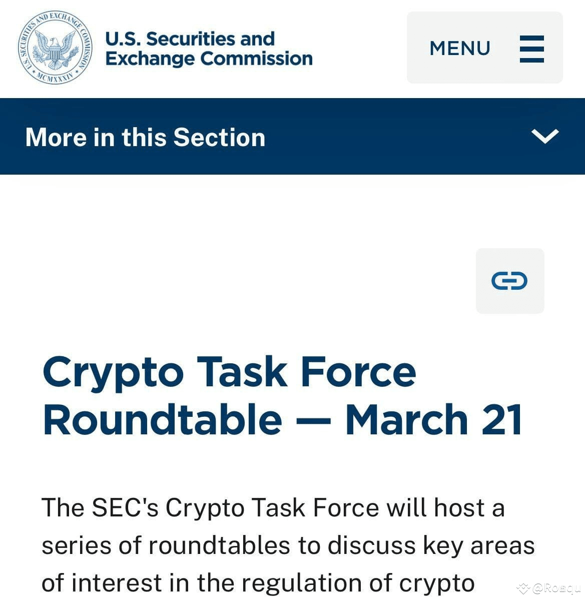 🚀 SEC to Host Crypto Task Force Roundtable on March 21! 🔥 | Ronqu on Binance Square