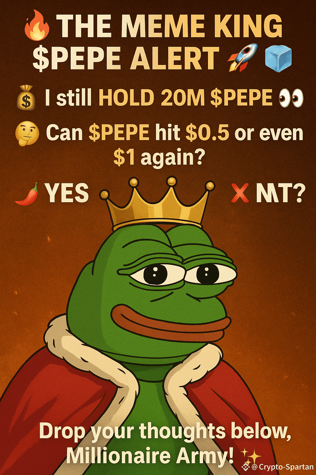 🚨👑 THE MEME KING $PEPE ALERT 👑🚨 I’m still holding 20,0 | SAEED_RAY on ...