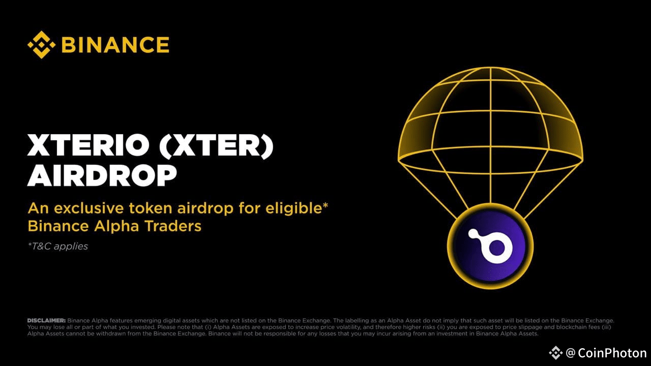 Binance launches Xterio (XTER) airdrop on Alpha platform On | CoinPhoton on Binance Square